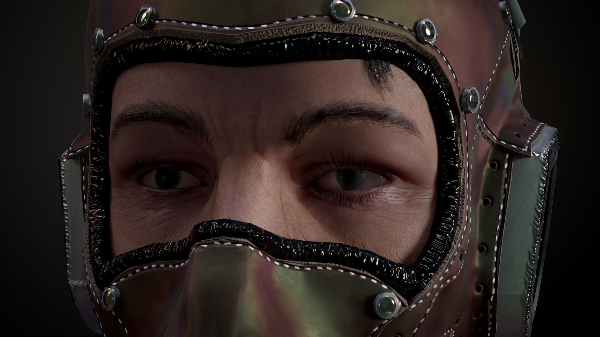 3D model Pilot head with helmet VR / AR / low-poly | CGTrader