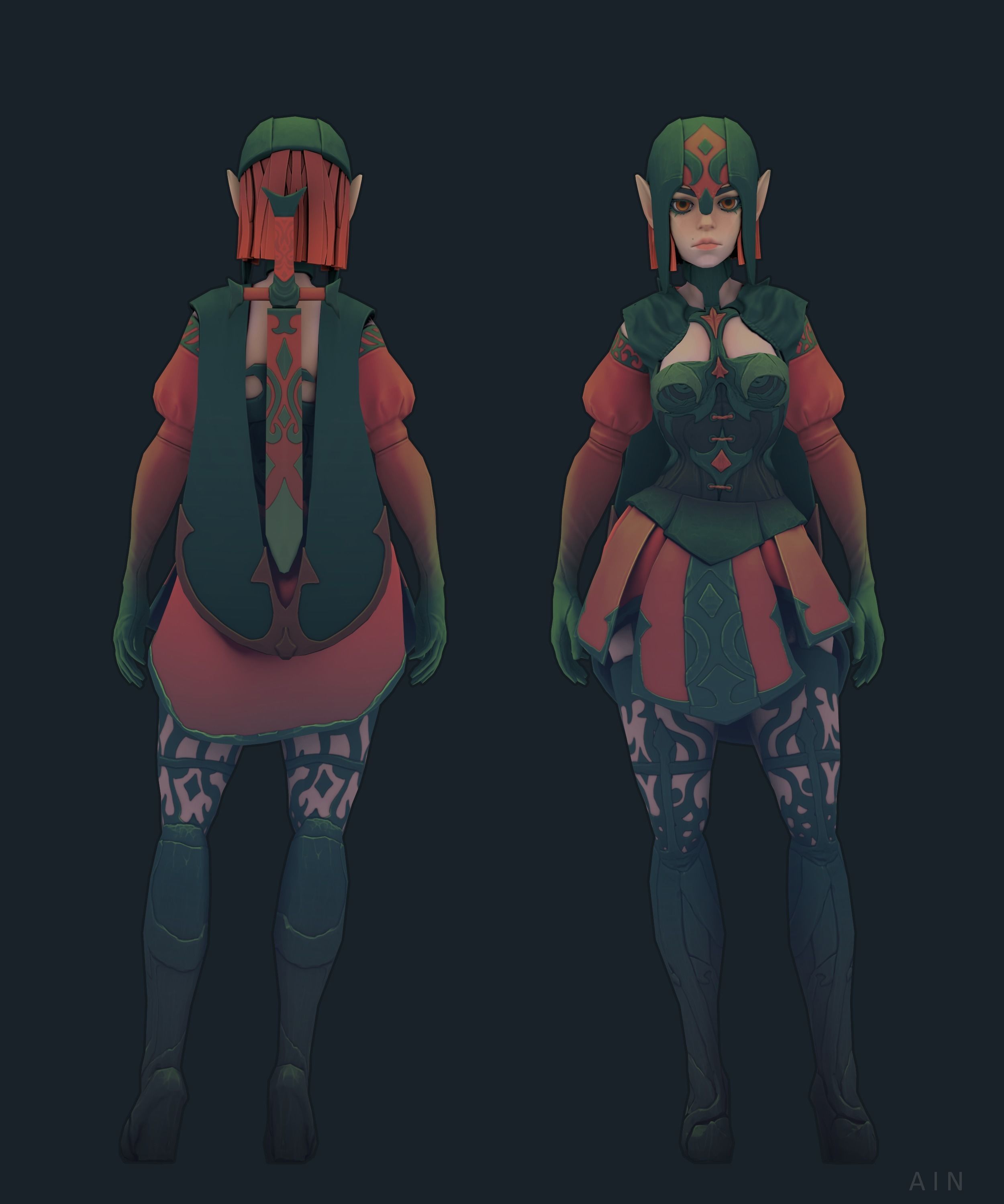 3D model Nora the elf swordsman VR / AR / low-poly | CGTrader