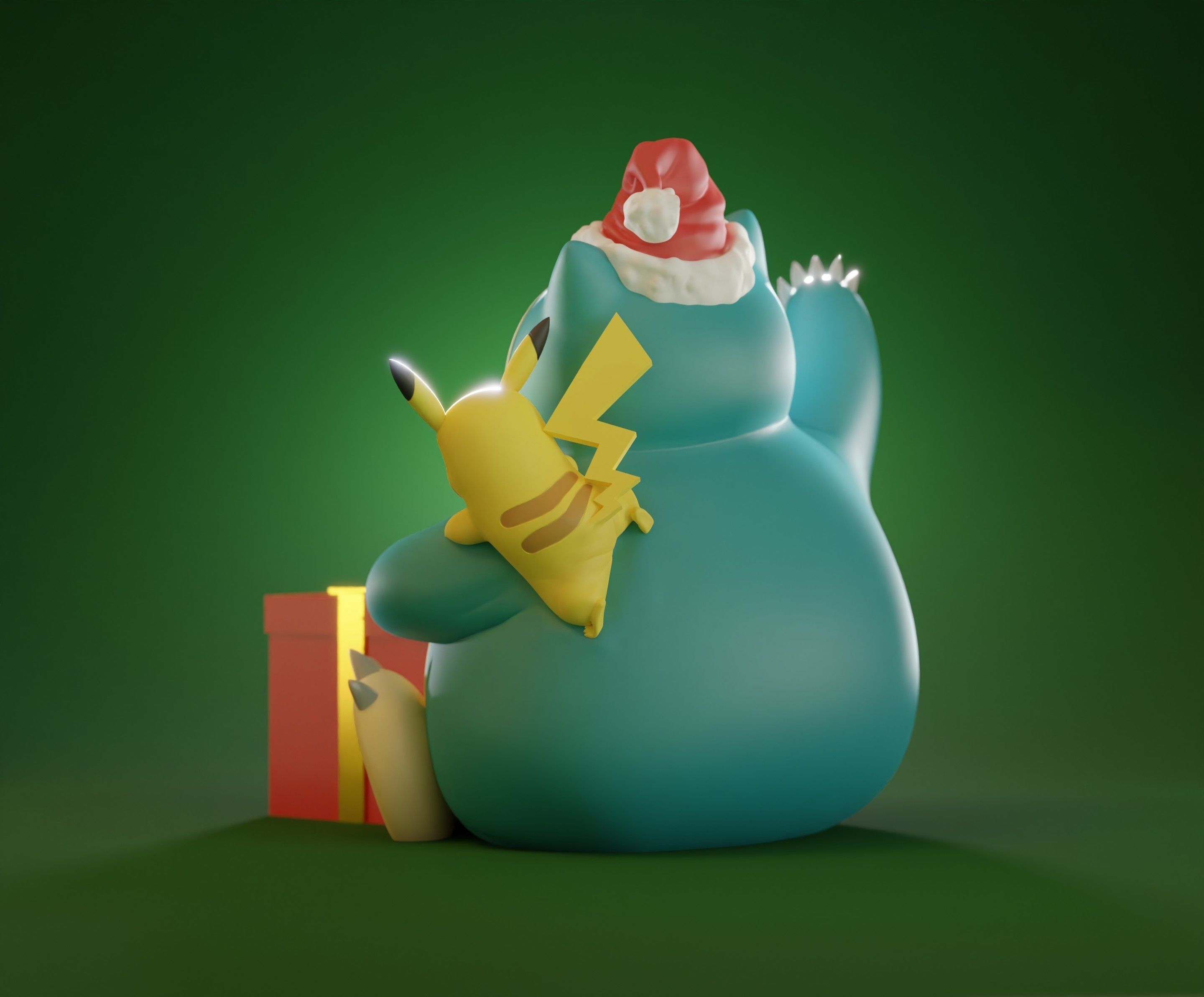 SNORLAX AND PIKACHU Christmas Pokemon 3D model 3D printable | CGTrader