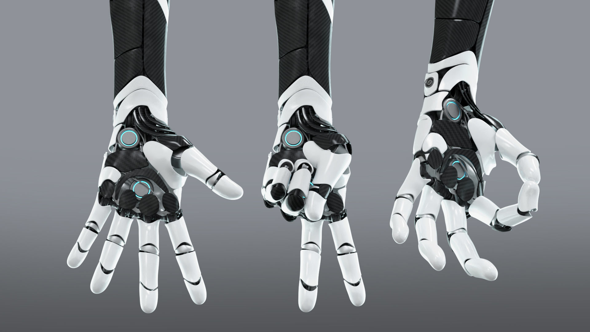 3D model Robotic hand anatomy 04 VR / AR / low-poly rigged animated ...