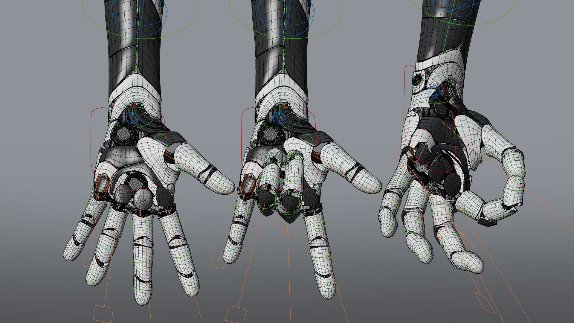 3D model Robotic hand anatomy 04 VR / AR / low-poly rigged animated ...