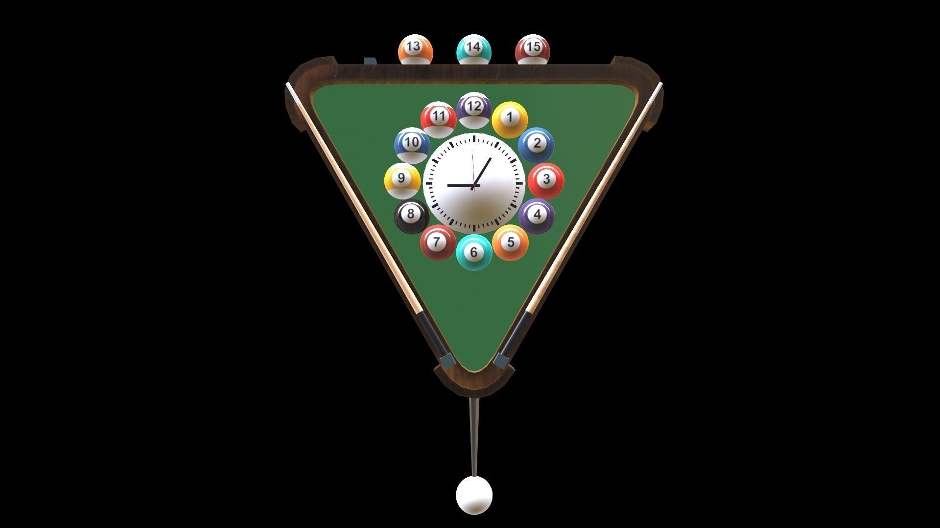 3D model Clock Billiards VR / AR / low-poly | CGTrader