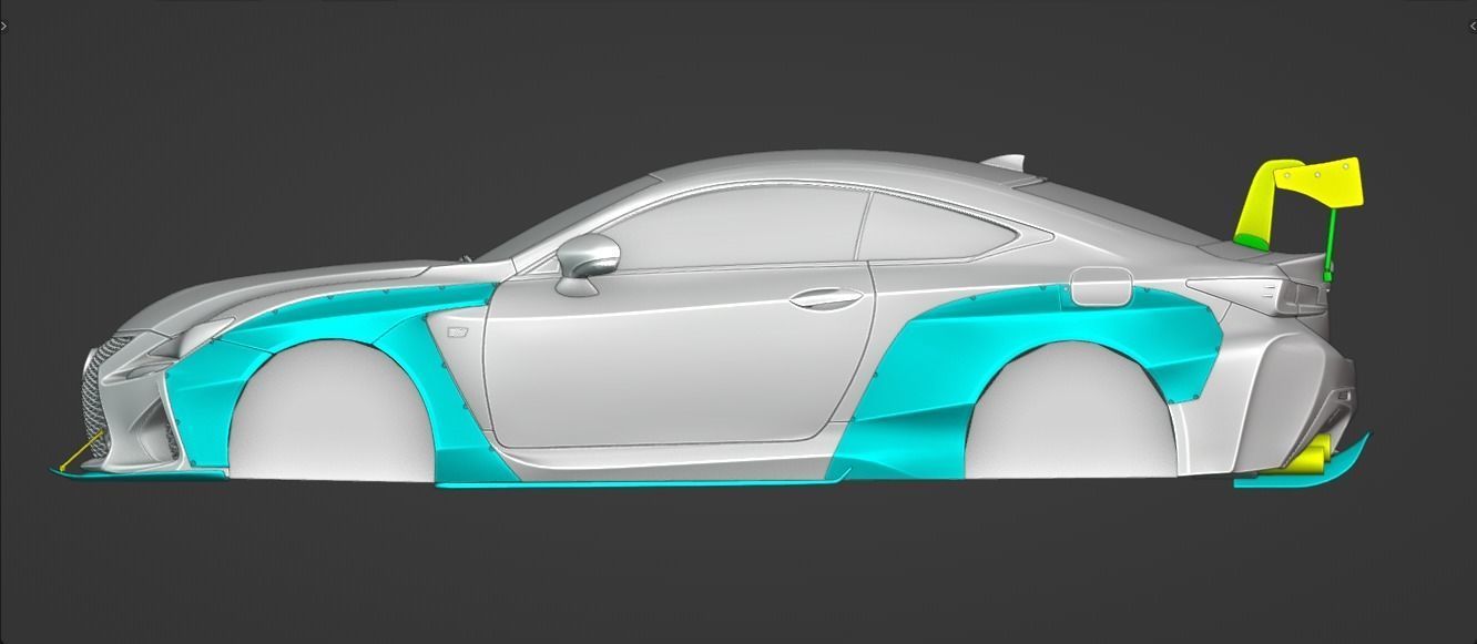 Lexus RC-F Rocket Bunny Pandem V1 Body Kit 3D model | CGTrader
