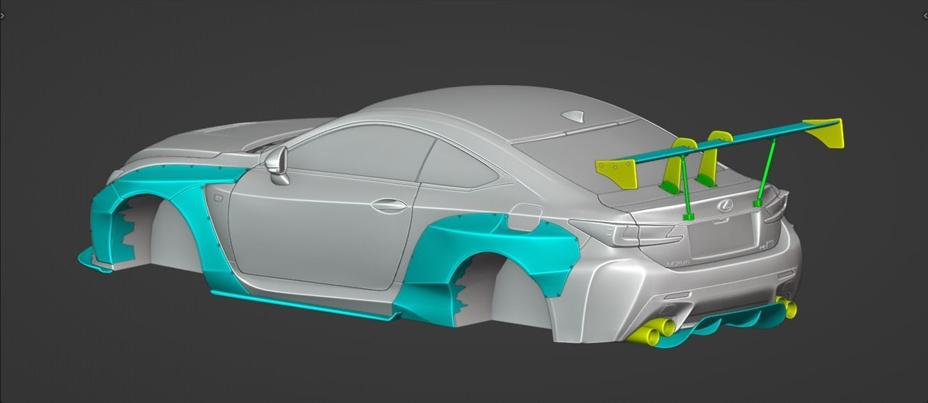 Lexus RC-F Rocket Bunny Pandem V1 Body Kit 3D model | CGTrader