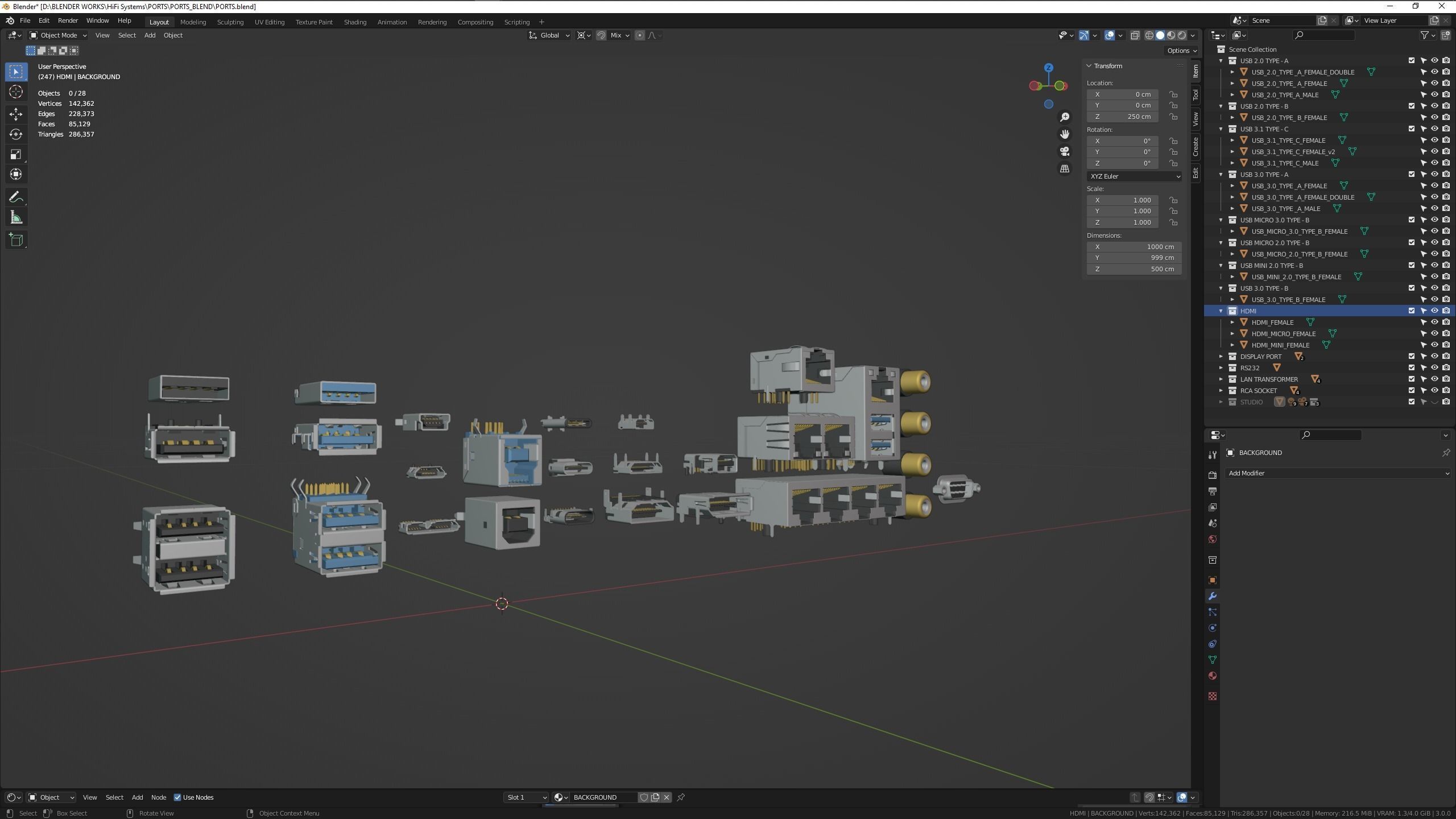 Ports for Electronics 3D model | CGTrader