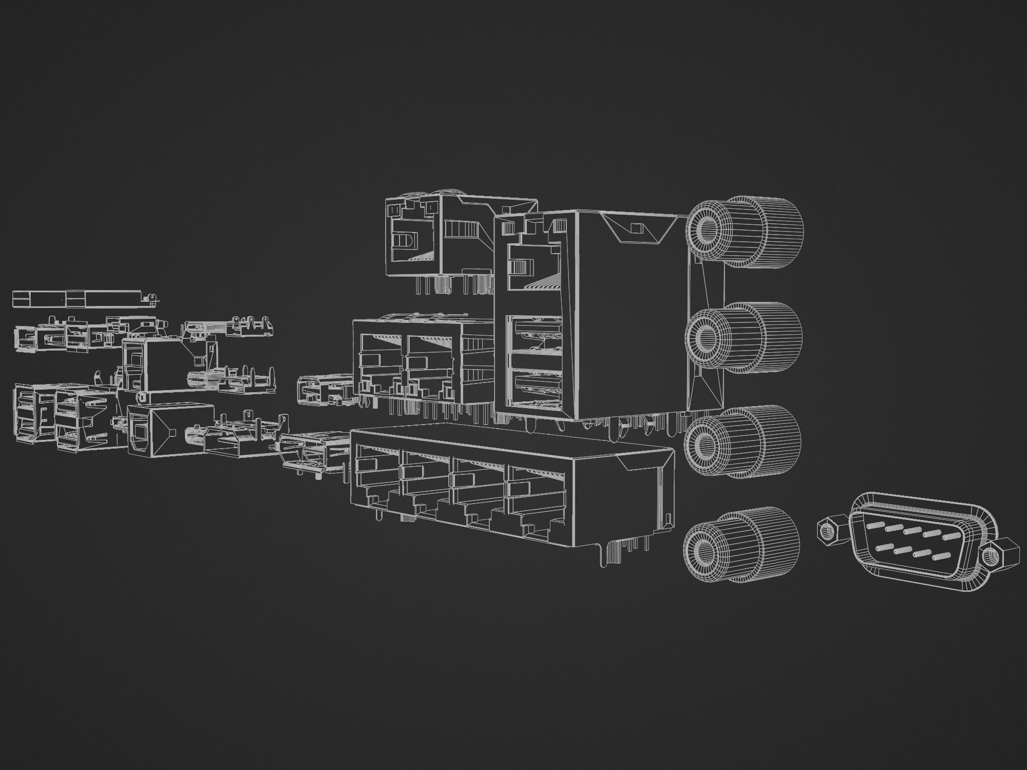 Ports for Electronics 3D model | CGTrader
