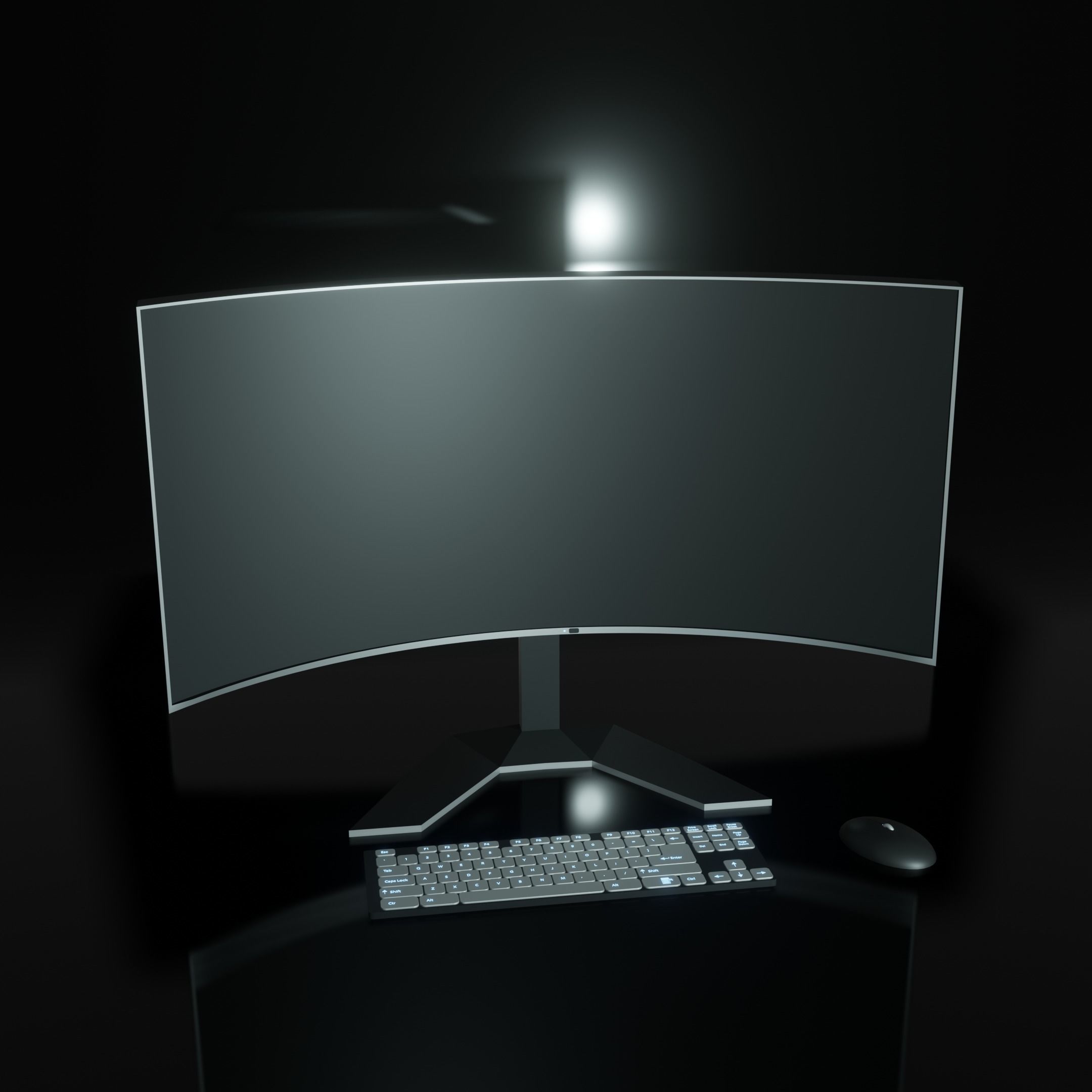 PC keyboard and mouse low poly free 3D model | CGTrader