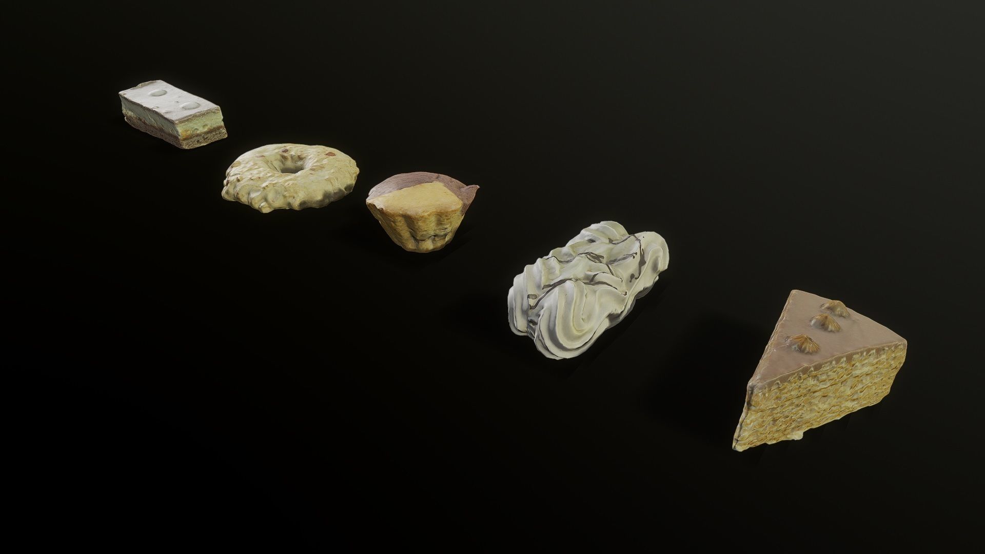 3D model Scan Pastry Pack - Props VR / AR / low-poly | CGTrader