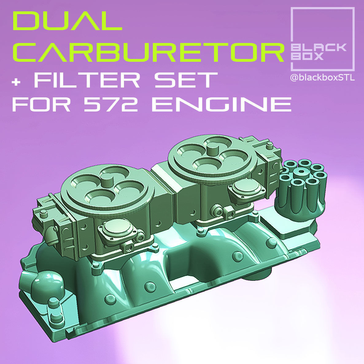 Dual Carburetor set with filters for 572 ENGINE 1-24th 3D model 3D ...