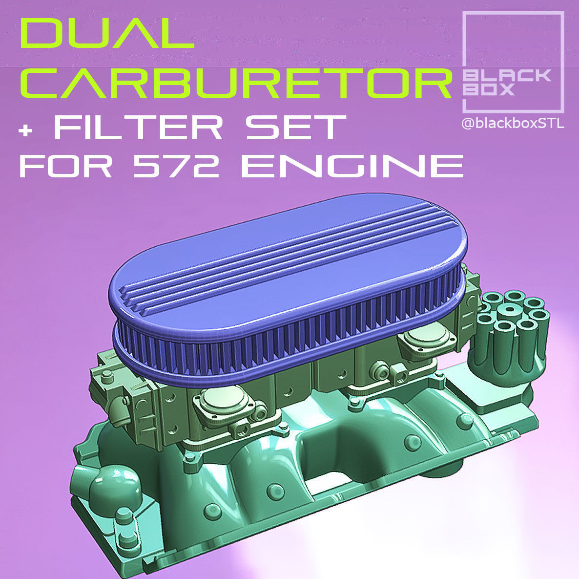 Dual Carburetor set with filters for 572 ENGINE 1-24th 3D model 3D ...