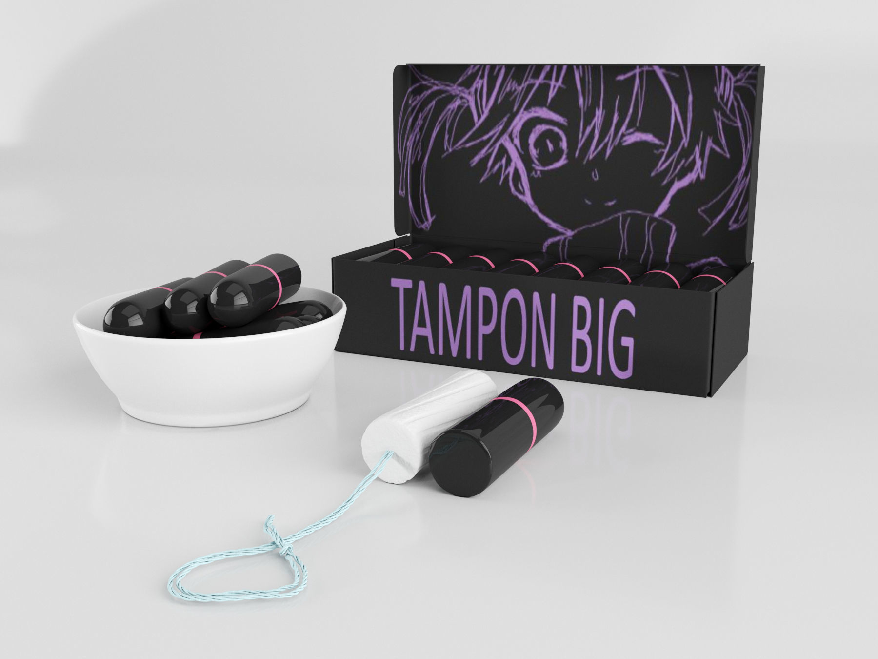 tampon big set 3D model | CGTrader