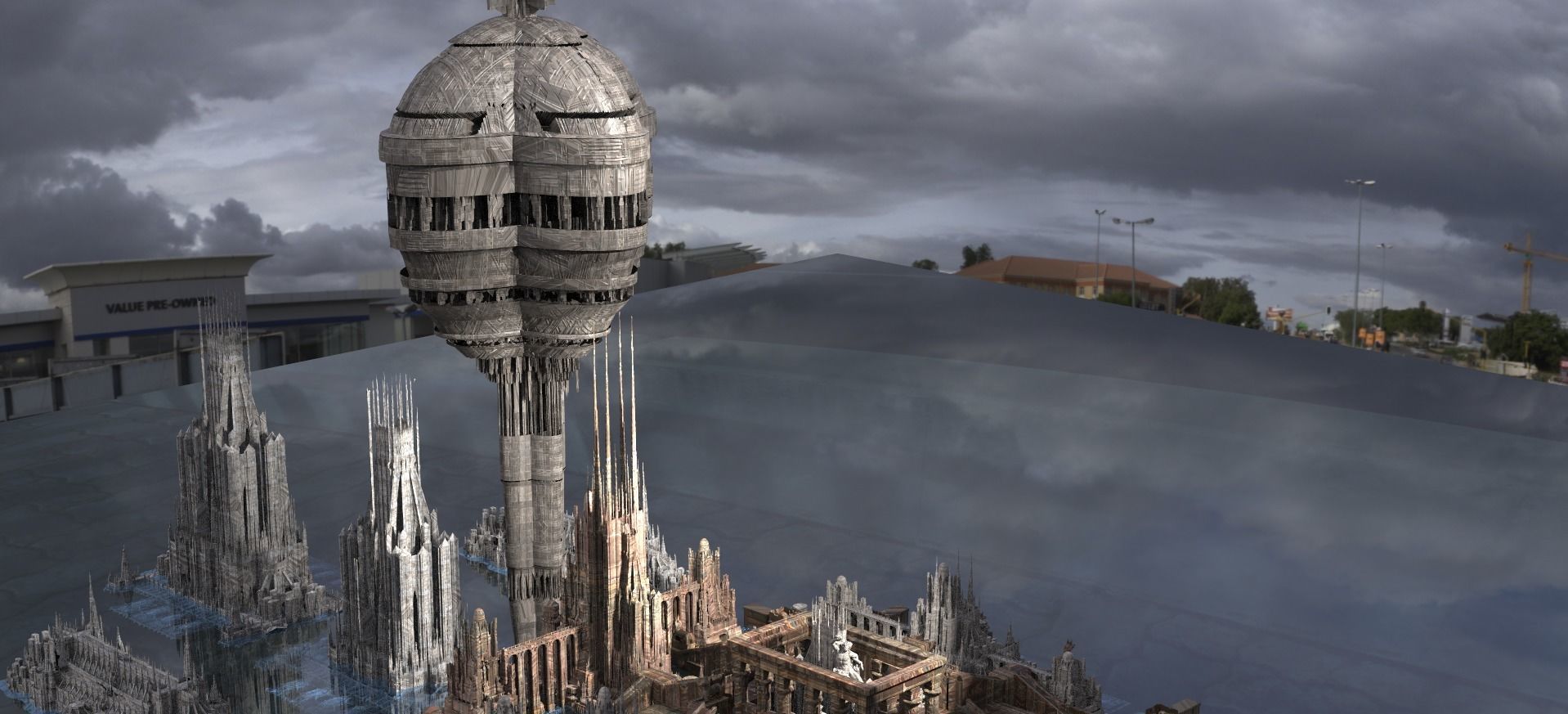 Alien Dome monitor City Kit bash 3D model | CGTrader