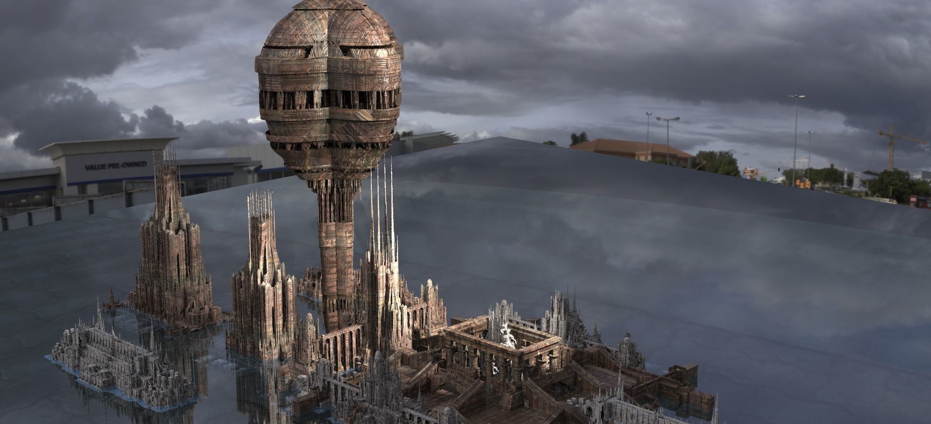 Alien Dome monitor City Kit bash 2 3D model 3D model | CGTrader