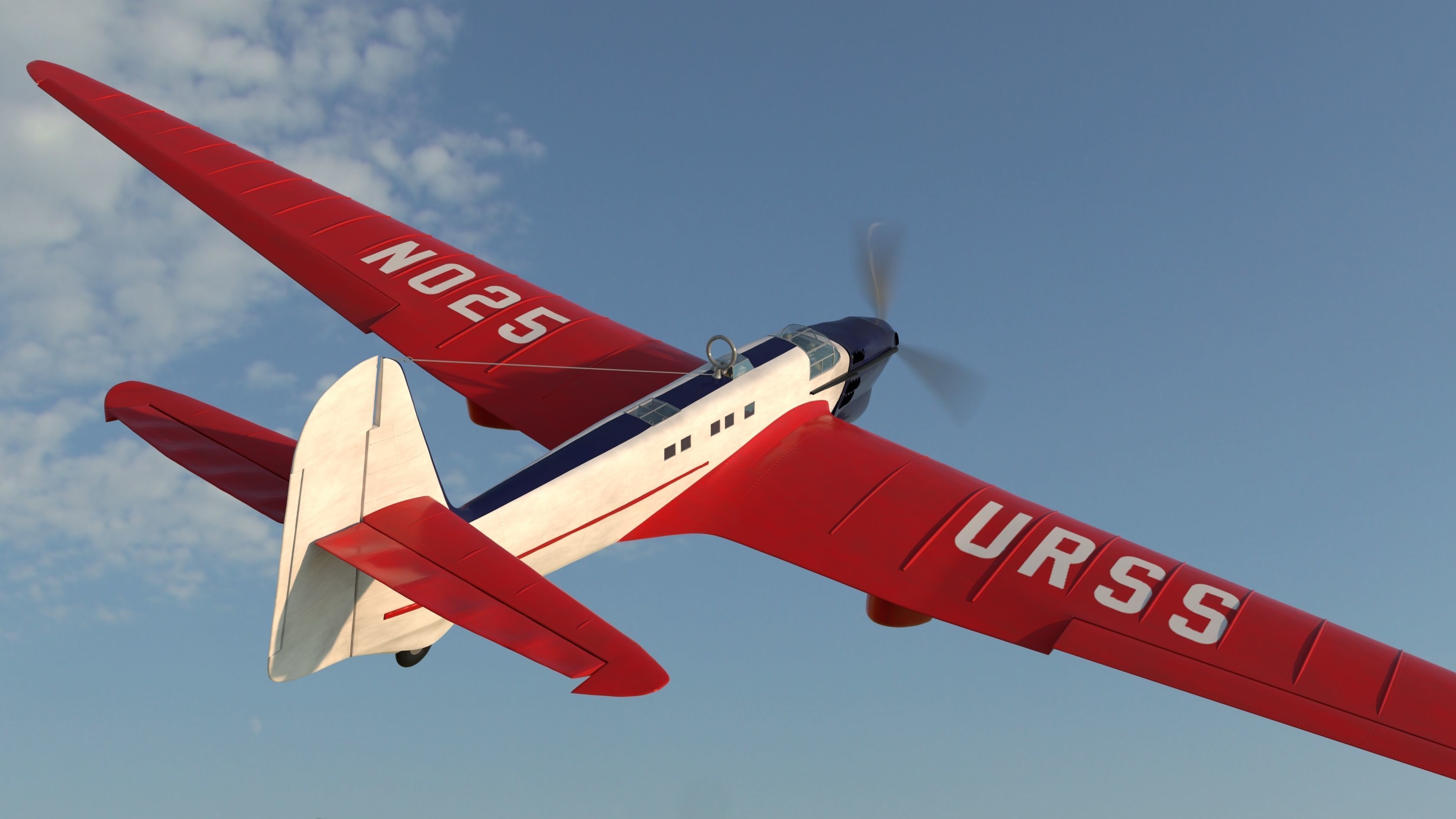 Tupolev ant-25 3D model rigged | CGTrader