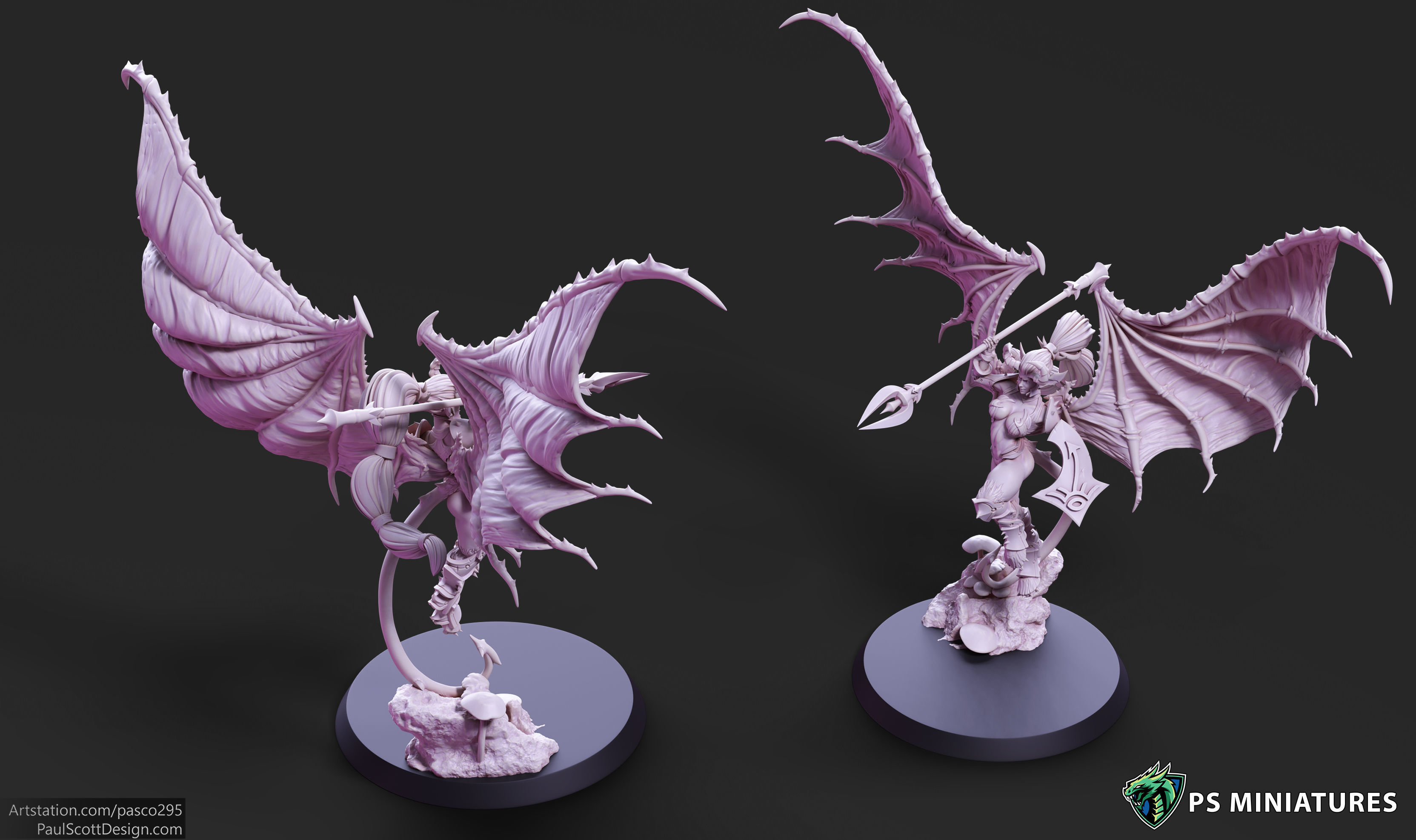 Drow Demonic Harpy Pose 2 - Includes Pinup Variant 3D model 3D ...