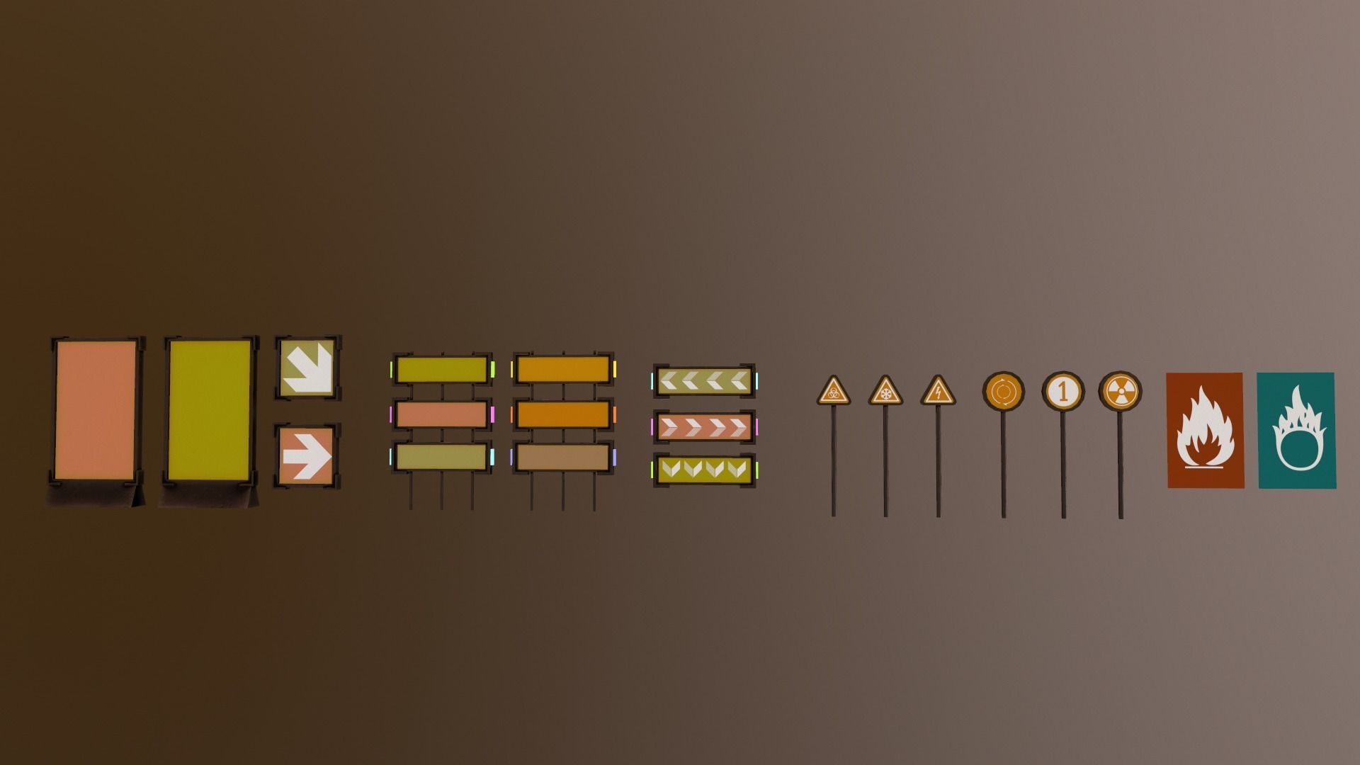 3D model Sci-Fi Signs VR / AR / low-poly | CGTrader