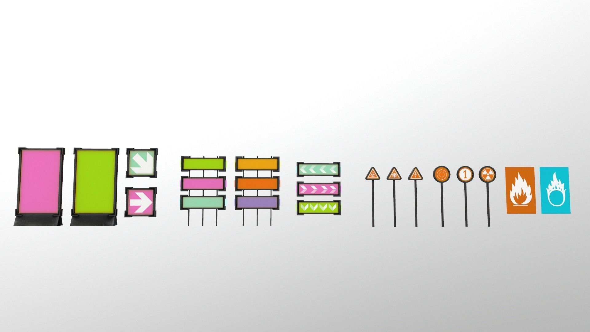 3D model Sci-Fi Signs VR / AR / low-poly | CGTrader