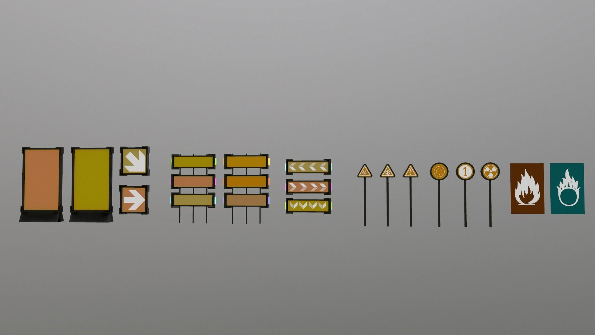 3D model Sci-Fi Signs VR / AR / low-poly | CGTrader