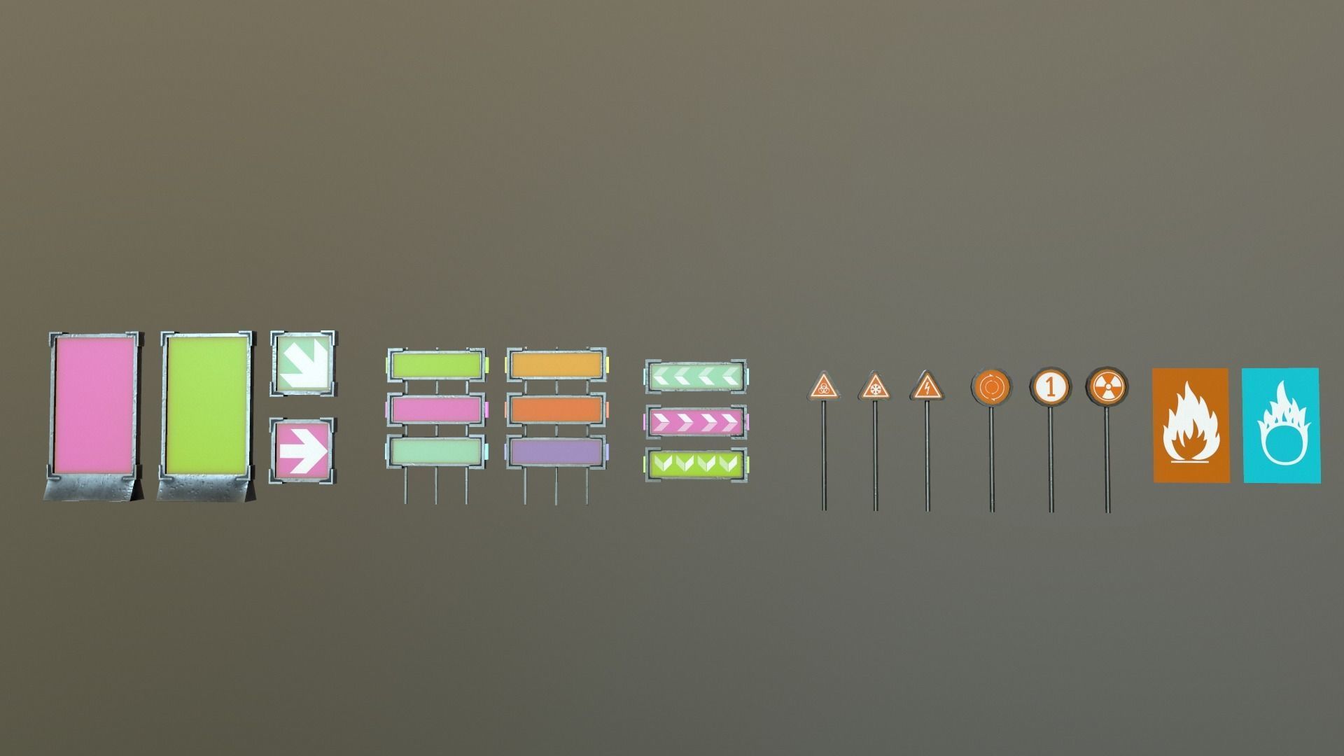 3D model Sci-Fi Signs VR / AR / low-poly | CGTrader