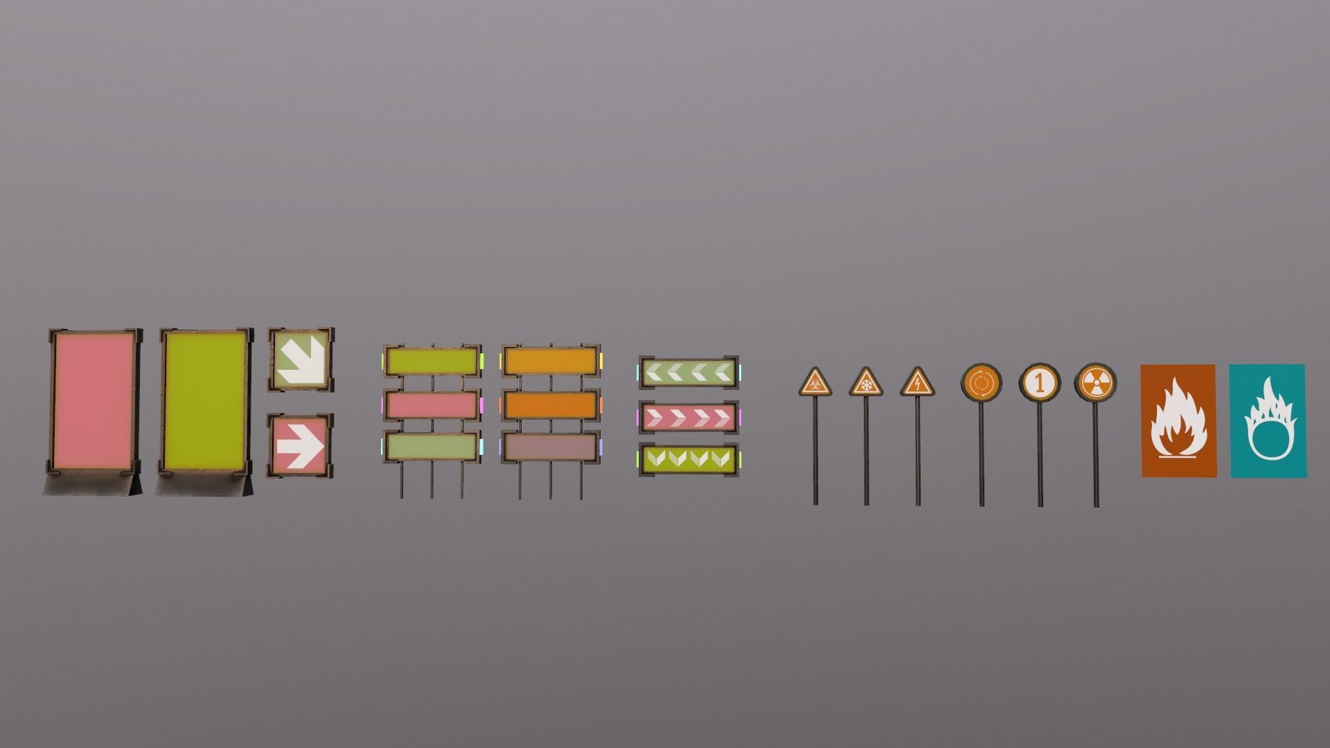 3D model Sci-Fi Signs VR / AR / low-poly | CGTrader