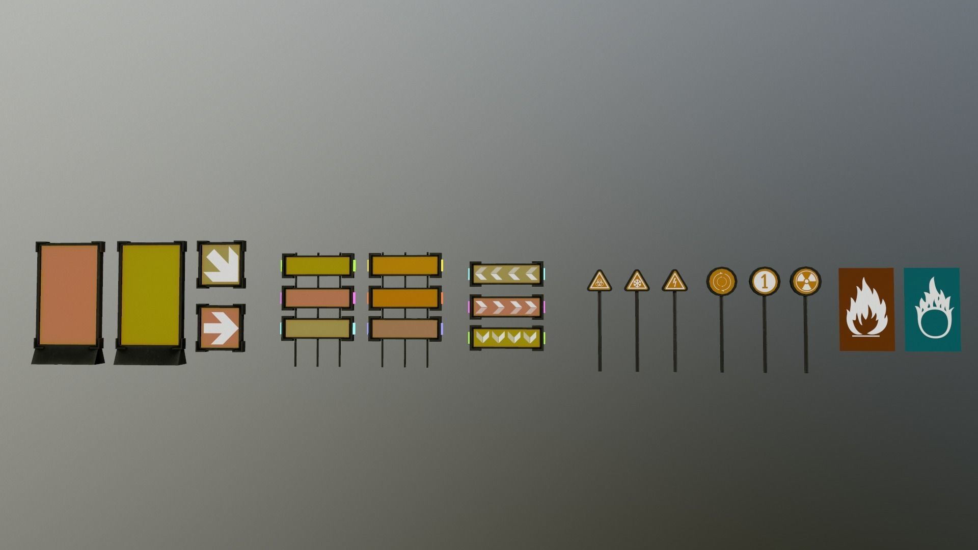 3D model Sci-Fi Signs VR / AR / low-poly | CGTrader