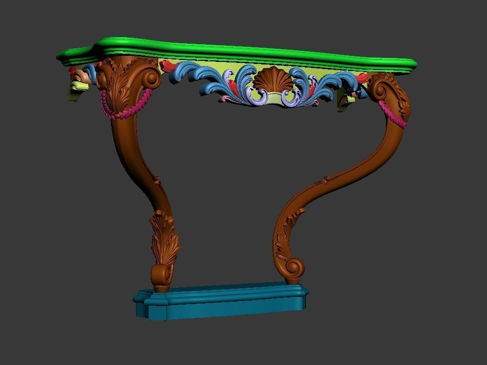 Carved console table for CNC router 3D model 3D model 3D model | CGTrader