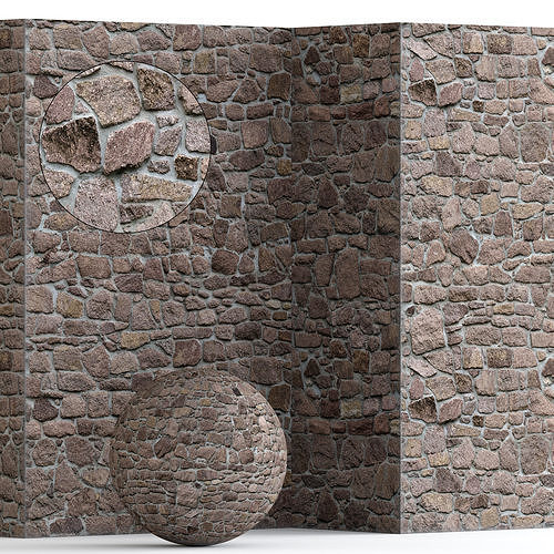 Wall 2 stone with ball in middle Texture | CGTrader