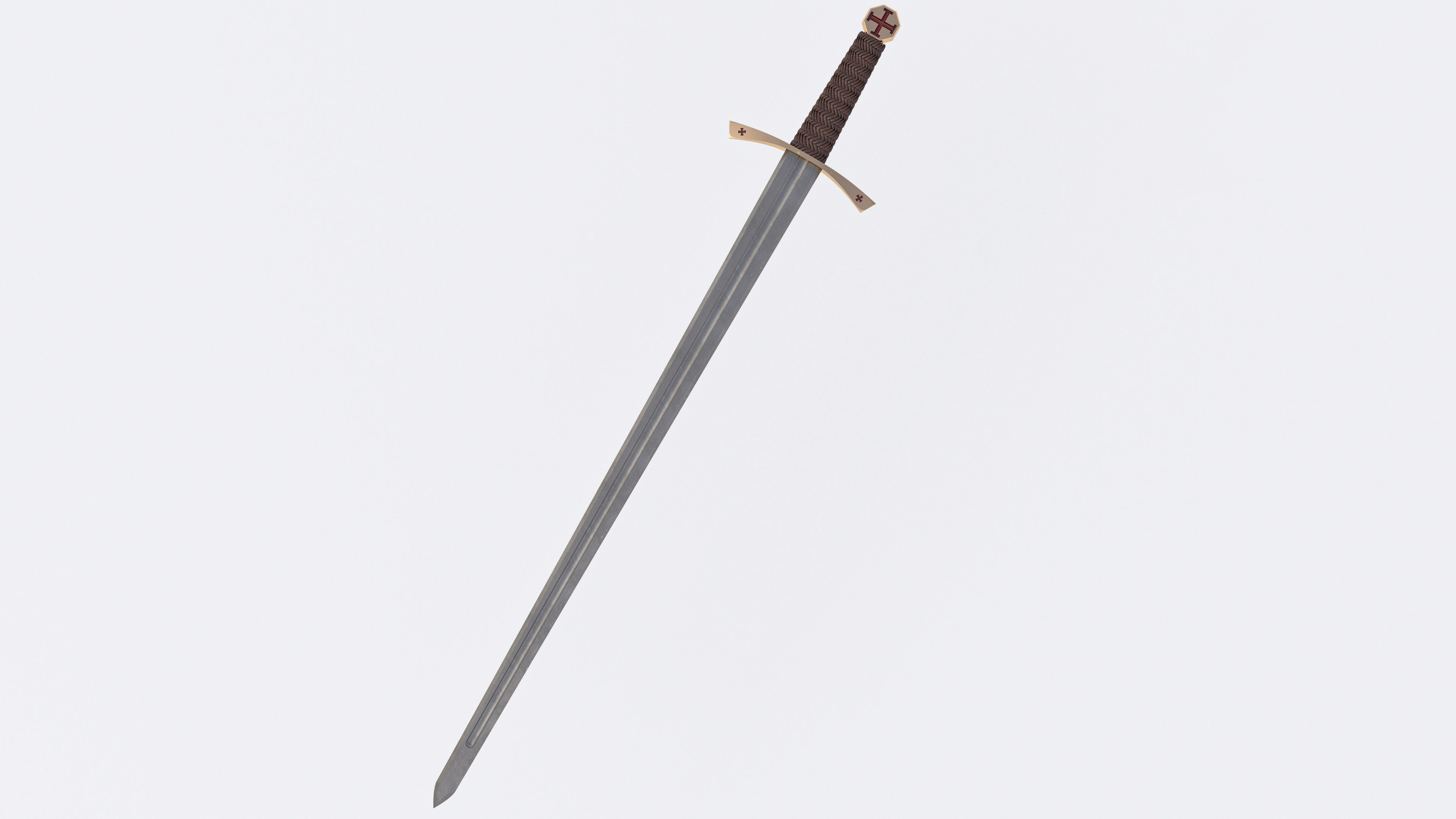 3D model Medieval Templar Knight Crusader Sword 3D model Game Ready VR ...