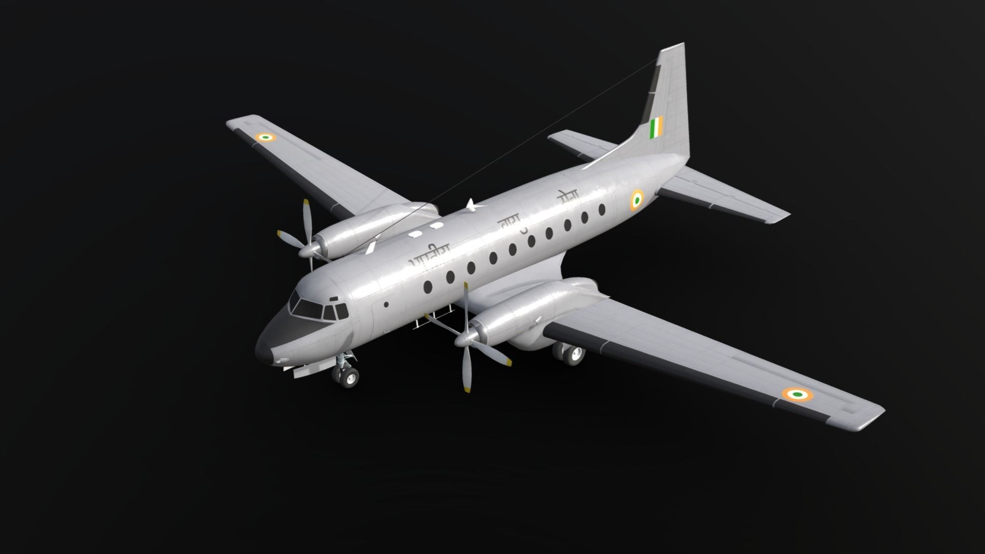 3D model Hawker Siddeley HS 748 Indian Airforce VR / AR / low-poly ...
