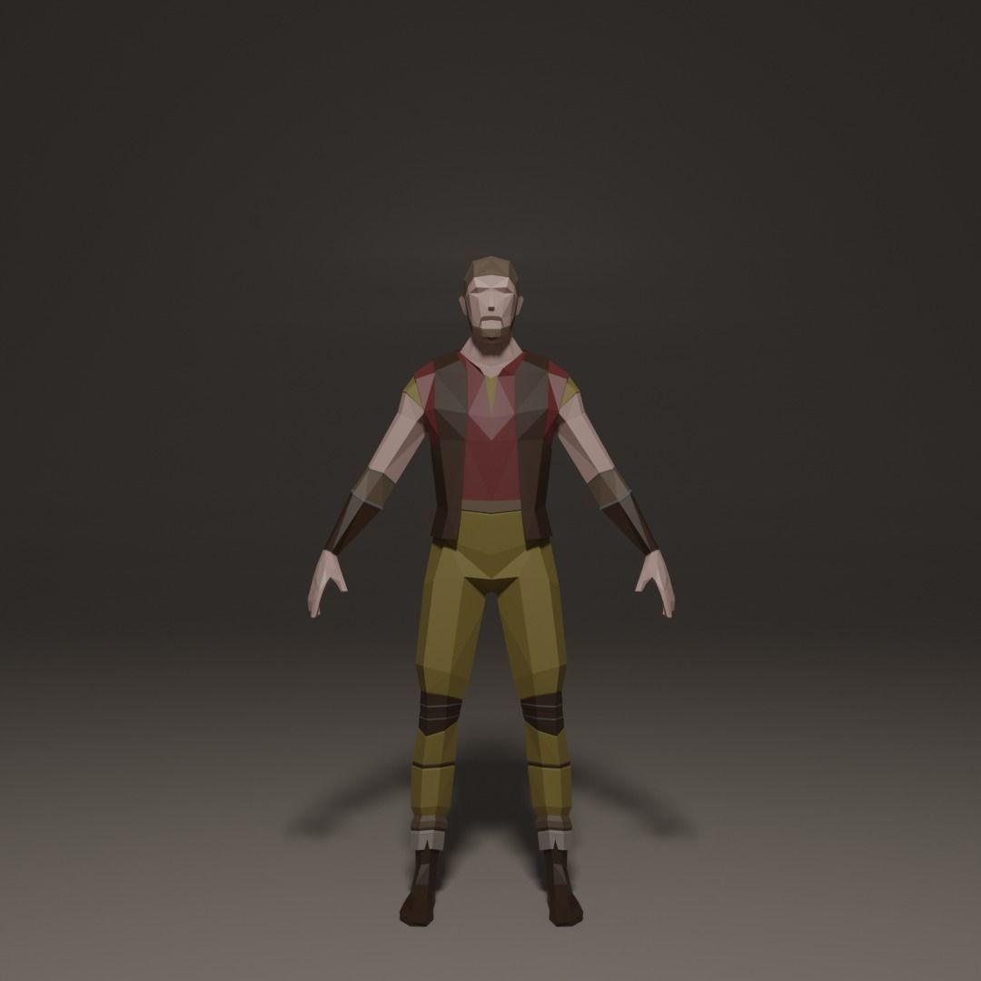 4 low poly characters from the Middle Ages free 3D model | CGTrader