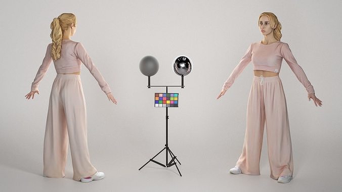 3D model Attractive young woman ready for animation 320 VR / AR / low ...