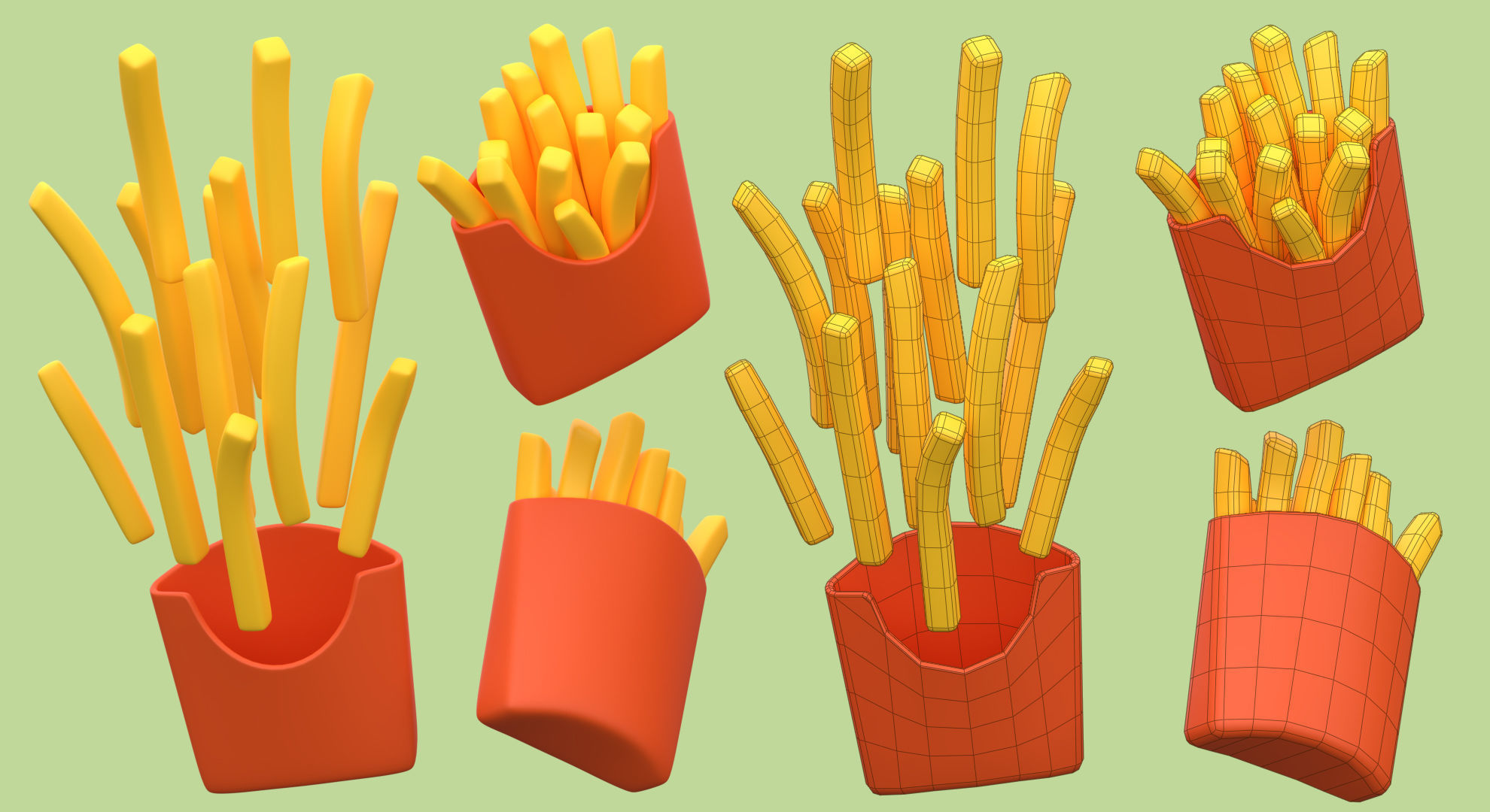 Stylized Cartoon Fast Food Collection 3D model | CGTrader