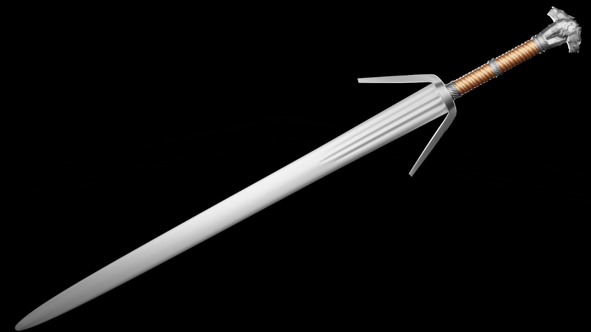 Geralt Silver Sword -The Witcher 3 Version 3D model 3D printable | CGTrader