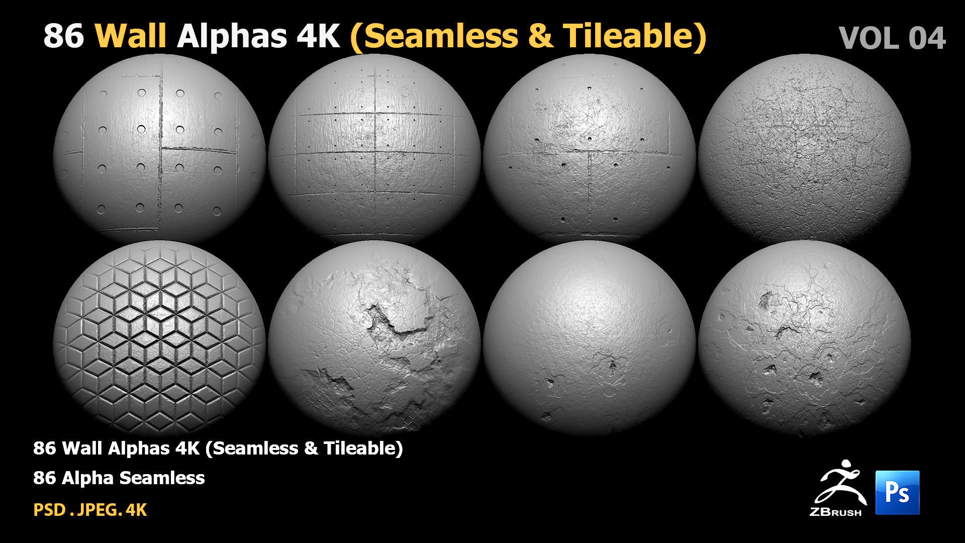 86 Wall Alphas 4K- Seamless -Tileable 3D model Texture | CGTrader