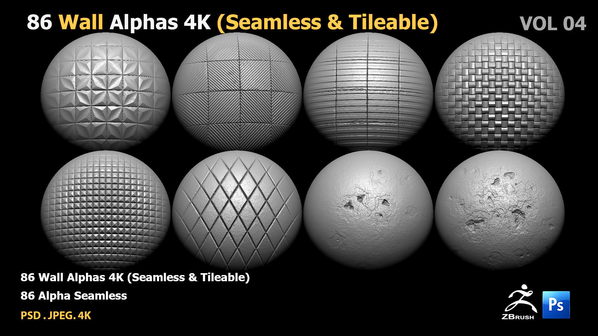 86 Wall Alphas 4K- Seamless -Tileable 3D model Texture | CGTrader