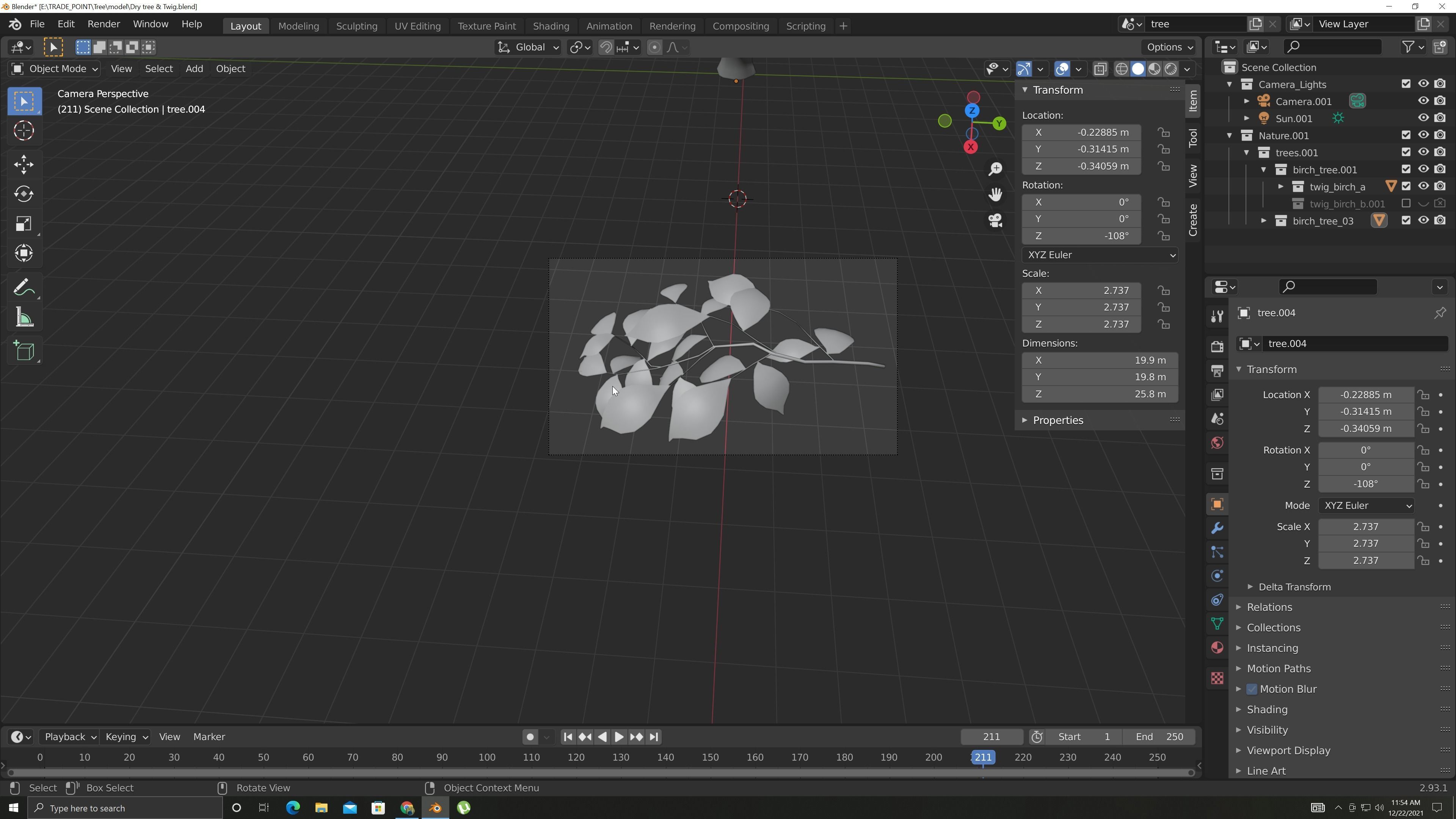 Tree and Twig 3D model animated rigged | CGTrader