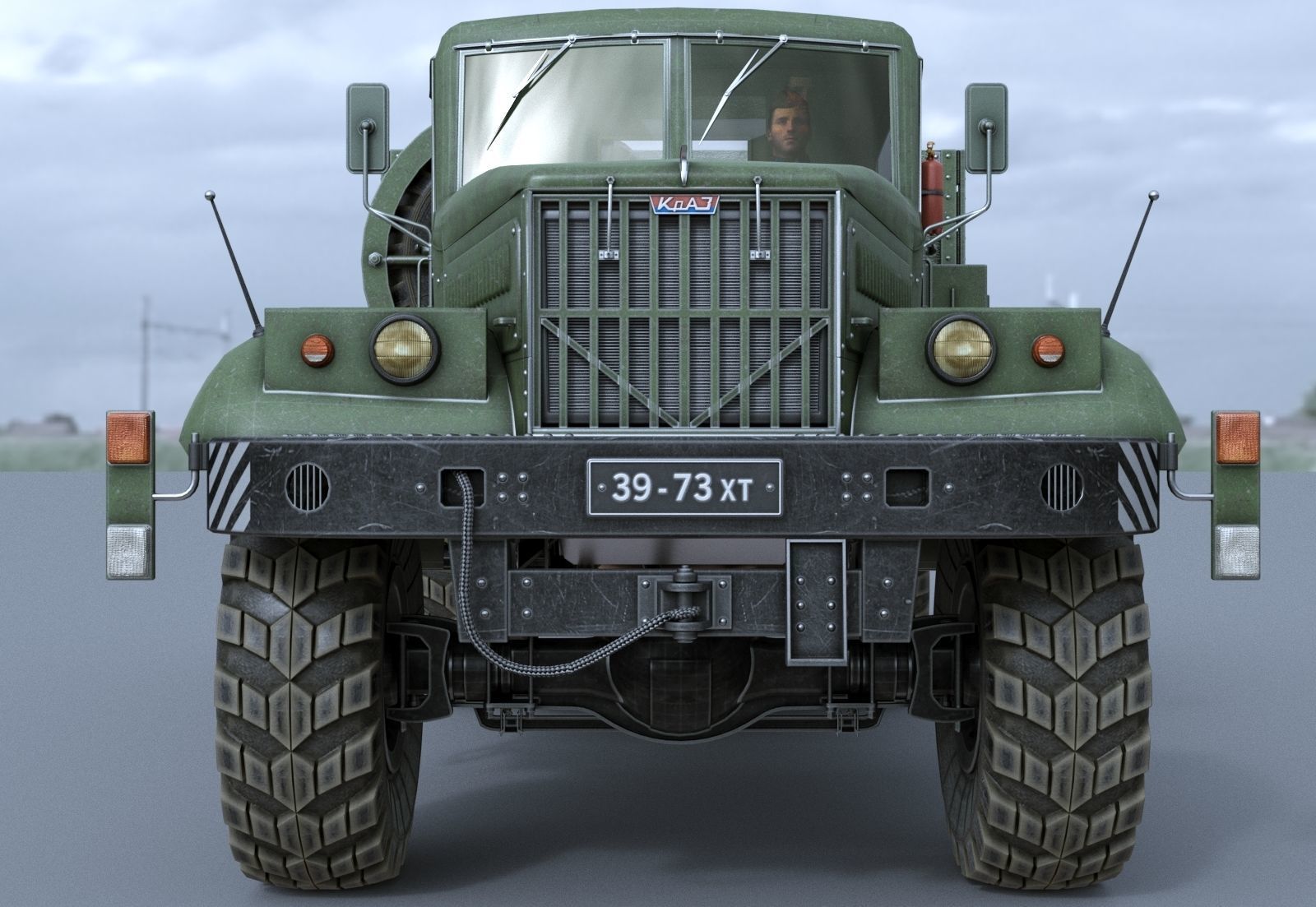 KRAZ-255 soviet military truck 3D model animated | CGTrader