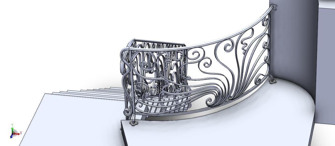Art handrail 3D model | CGTrader