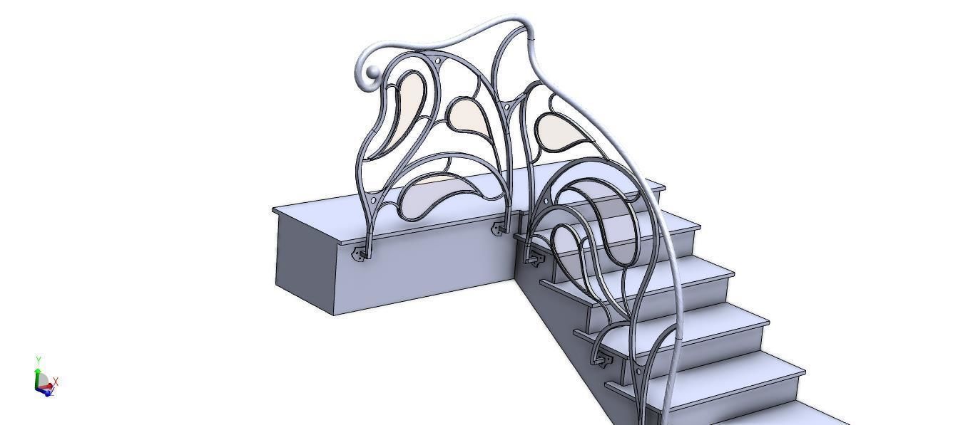 Decorative handrail 3D model | CGTrader