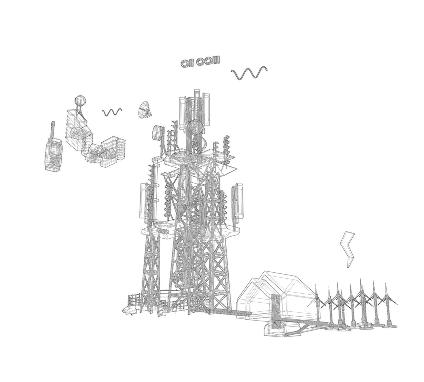 Cell Tower Kit 3D model | CGTrader