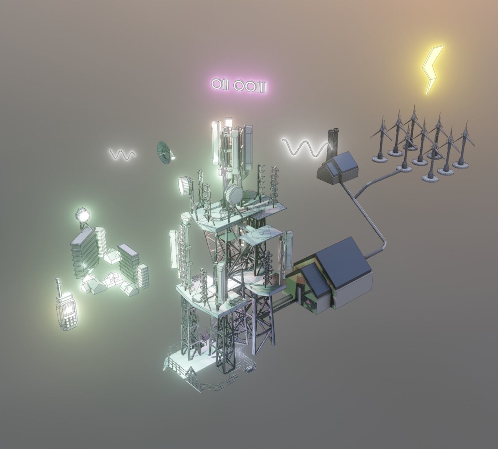 Cell Tower Kit 3D model | CGTrader