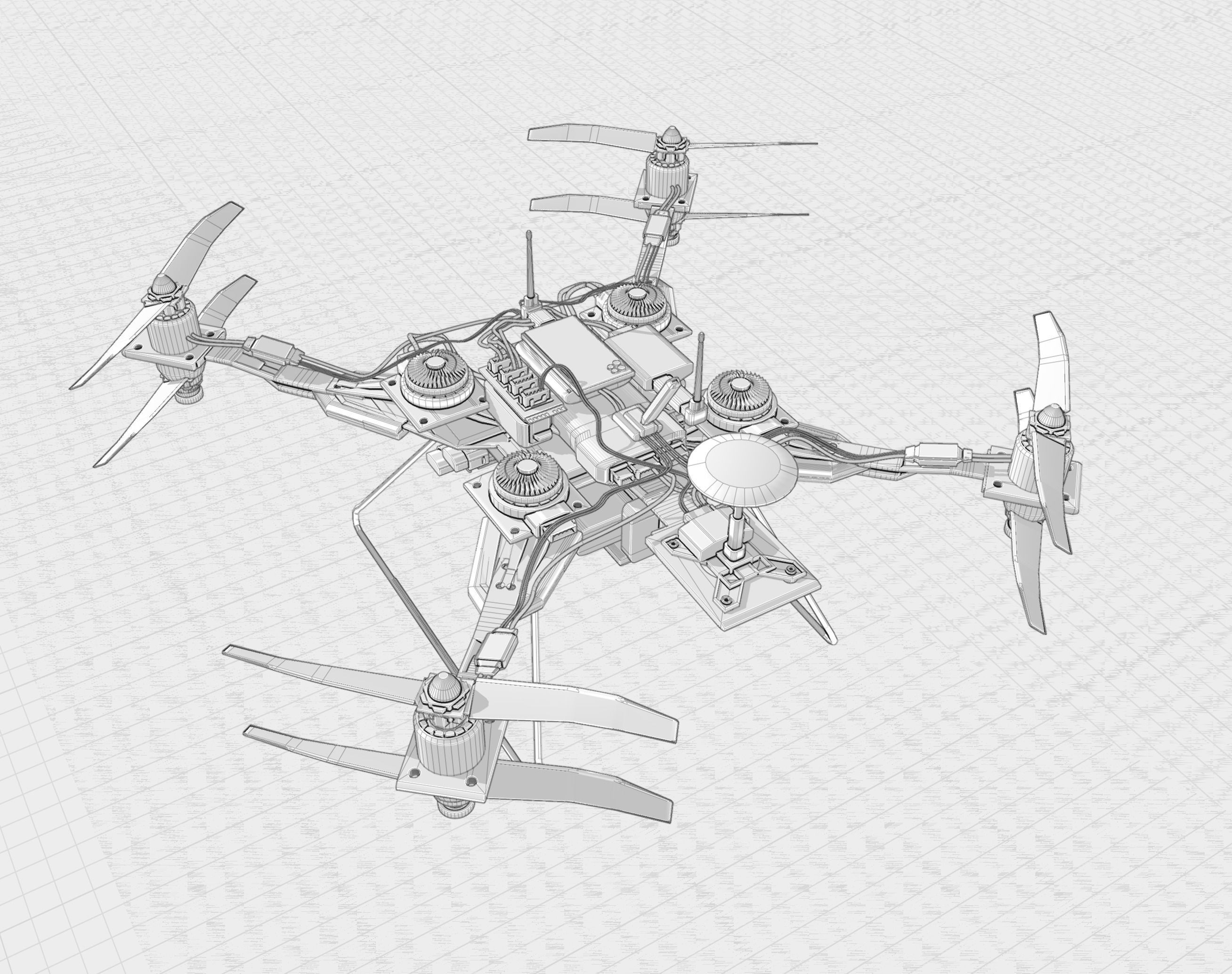 Long Range Drone Anatomy Design 3D model | CGTrader