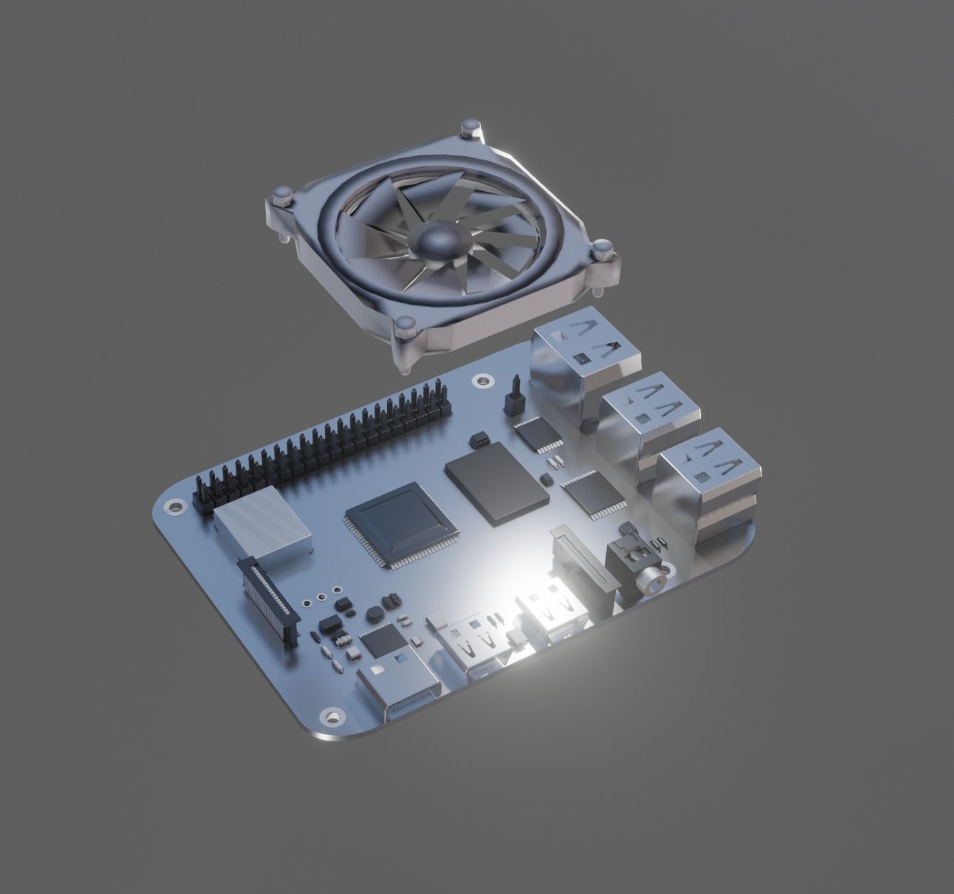 Basic Raspberry Pi 4 Design 3D model | CGTrader