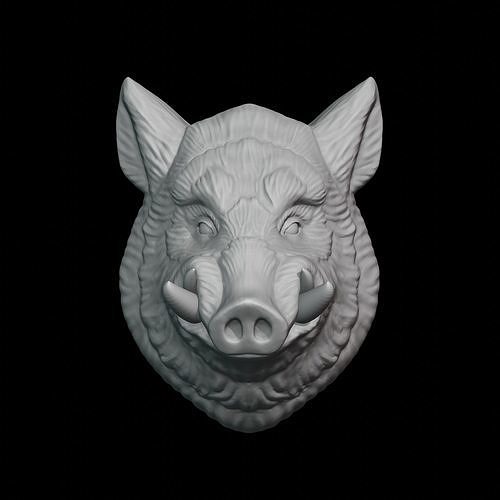 boar decor 3D model 3D printable | CGTrader