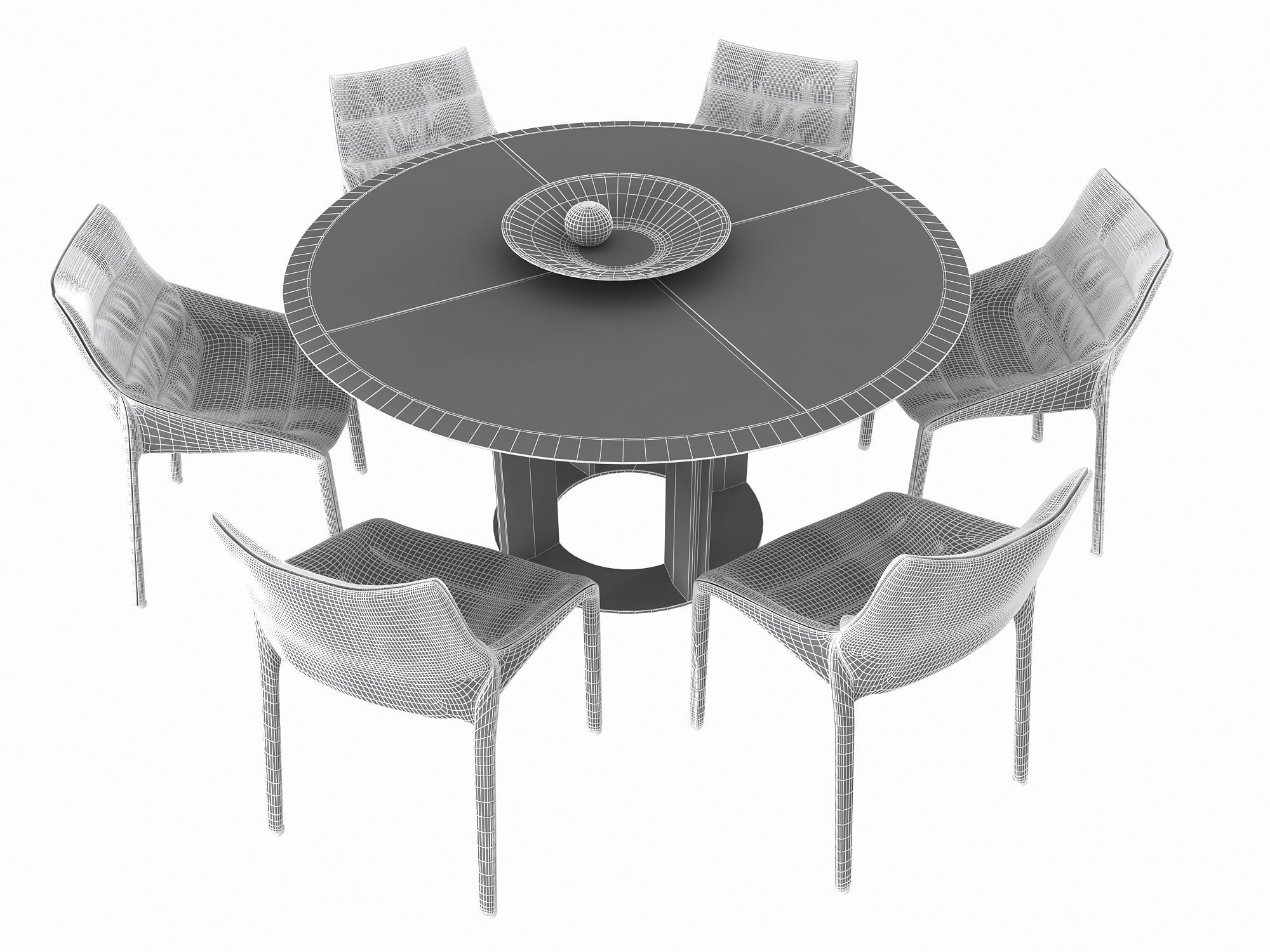 dining table dining chair model 3D model rigged | CGTrader