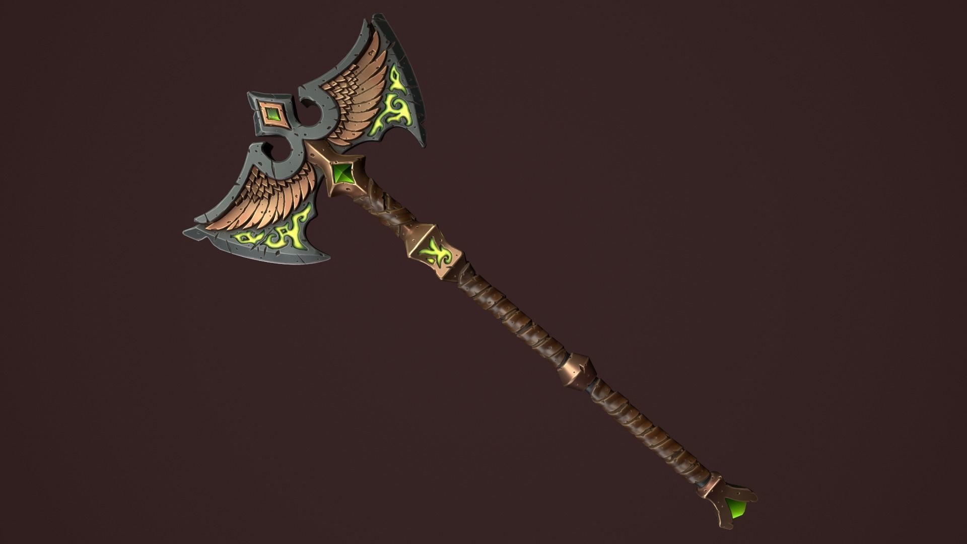 3D model Rune two handed poleaxe VR / AR / low-poly | CGTrader