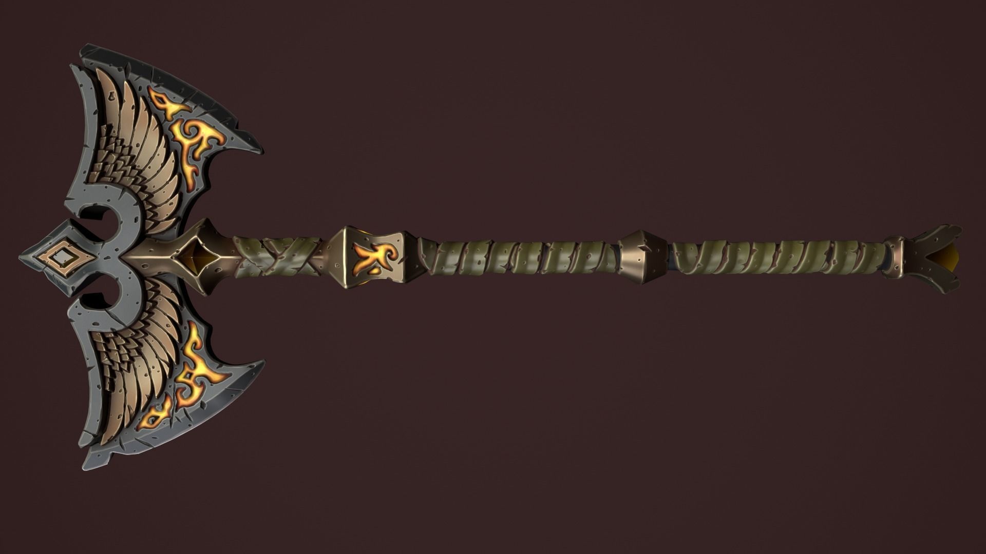 3D model Rune two handed poleaxe VR / AR / low-poly | CGTrader