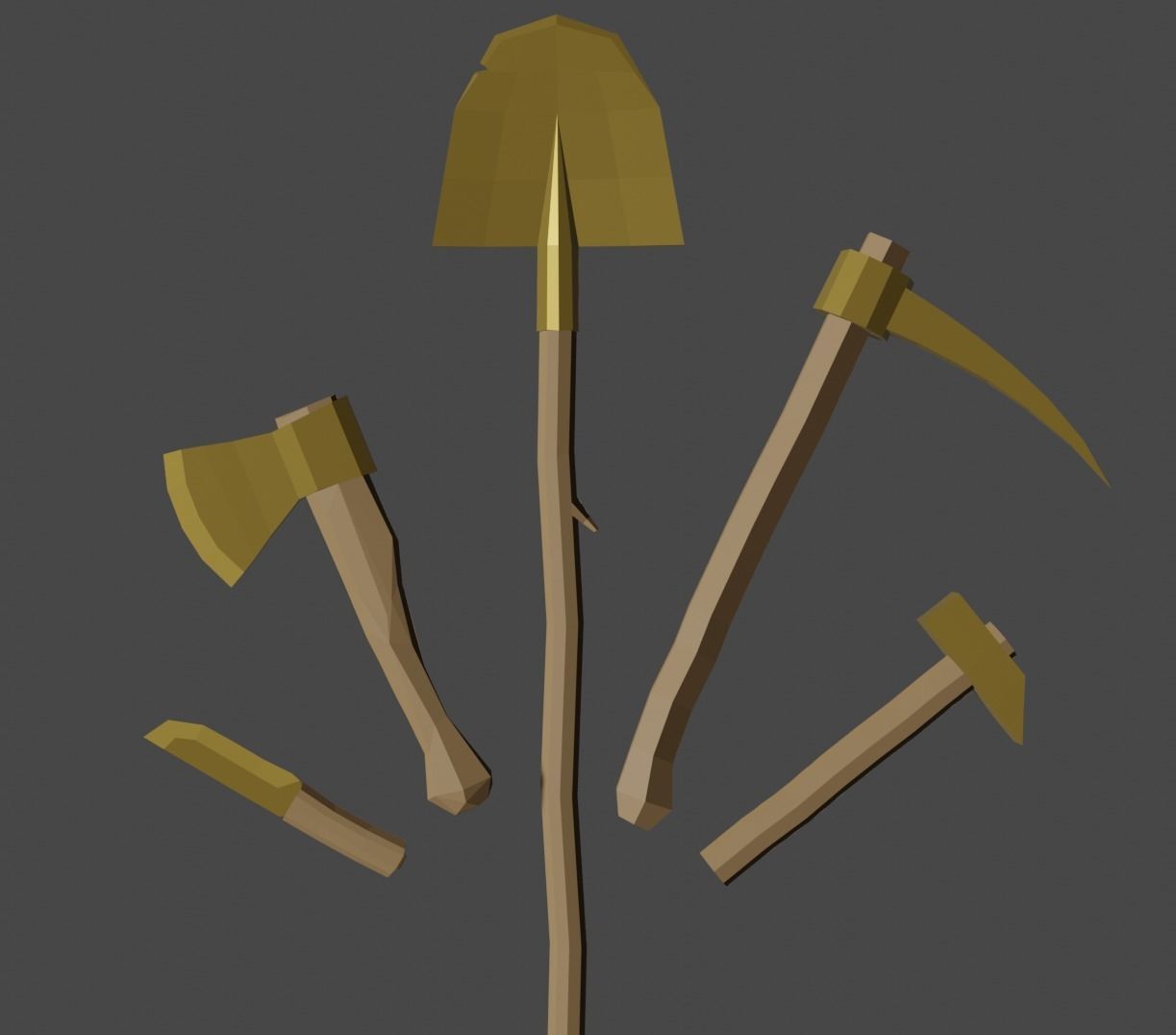 3D model Game ready bronze tools pack VR / AR / low-poly | CGTrader