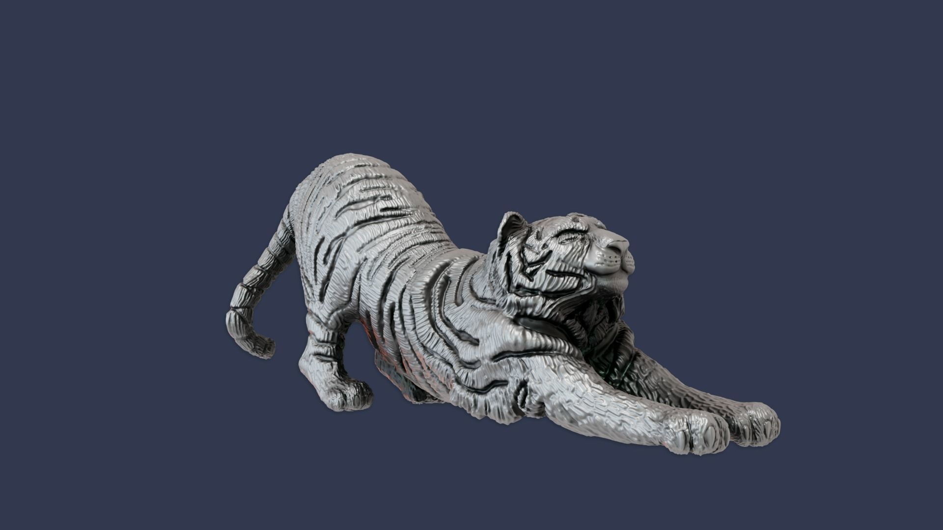 Decorative figurine of a tiger 3D print model 3D model 3D printable ...