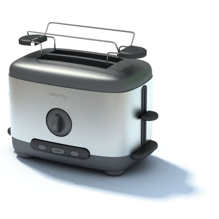 Appliance Phillips Silver And Black Toaster 3D model | CGTrader